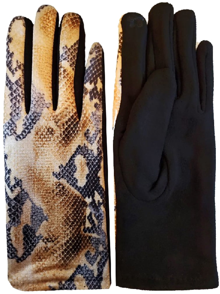 Camel Python Snake Print Texting Gloves - Walmart.com