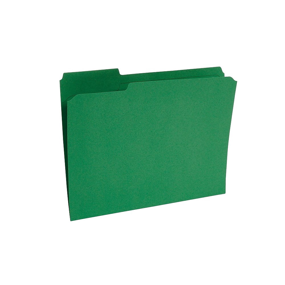Staples Colored File Folders w/ Reinforced Tabs Letter 3 Tab Green 100 ...