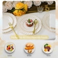 175PCS Ivory Fancy Disposable Dinnerware Set - Ivory Scalloped Plastic ...