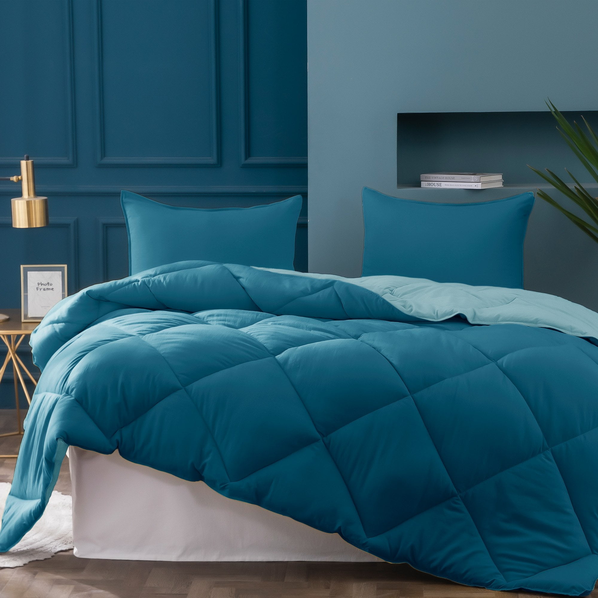 Multi Color 2-Tone Reversible Comforter Set - Walmart.com