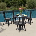 MAYEERTY Set of 4 Metal Dining Chairs Stackable Industrial Style 300LBS ...