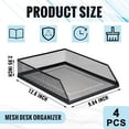 CCOCC Black Metal Letter Tray Stackable Desk Tray Single Wire Mesh ...