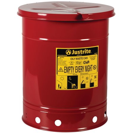 Justrite 1 Gallon Type I Red Safety Gas Can for Gasoline with Flame ...