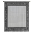 Black Retro Greek Key Sheer Curtains 63 Inch Length, Light Filtering ...