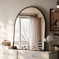 GRAHMCY 34"x32" Arched Bathroom Mirror Wall Mirror With Aluminum Alloy ...