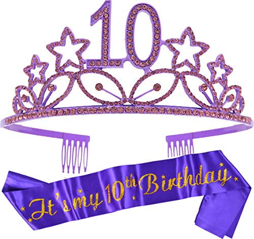 10th-birthday-gifts-for-girl-10th-birthday-tiara-and-sash-purple