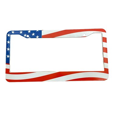 United States Patriotic Flag Pattern License Plate Frame - Walmart.com