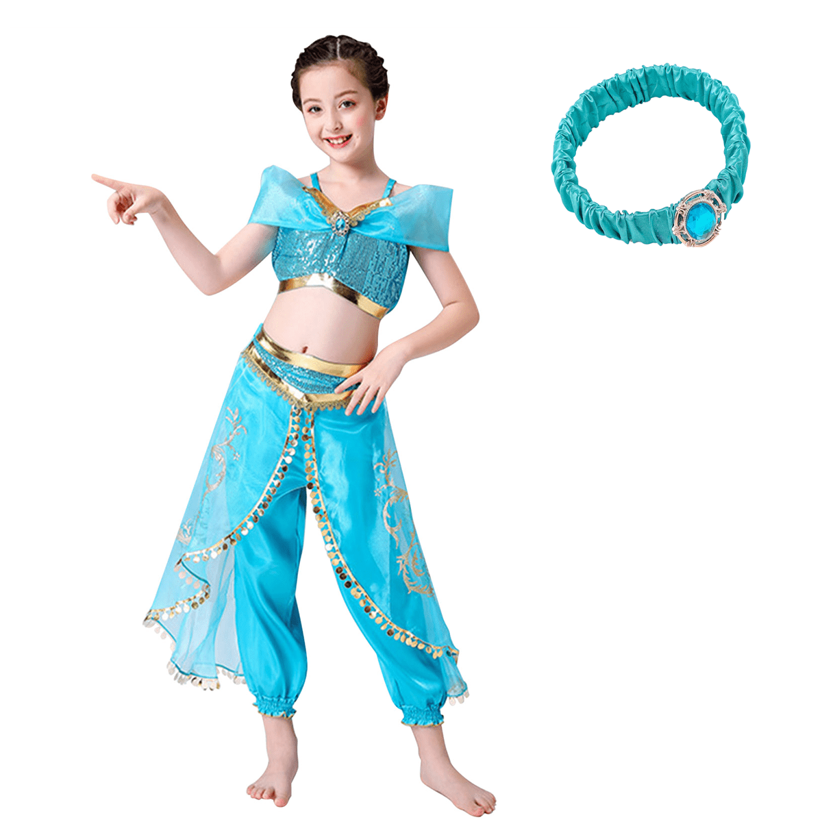 Click here for Hawee Jasmine Costume For Girls Sequin Princess Dr... prices