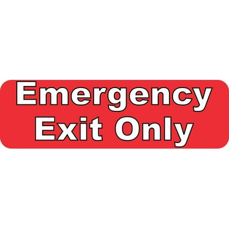 10in x 3in Emergency Exit Only Permanent Vinyl Sticker - Walmart.com