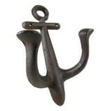 Cast Iron Rustic Sailor Nautical Marine Sea Ship Anchor 2 Pegs Double Wall Hook - Walmart.com