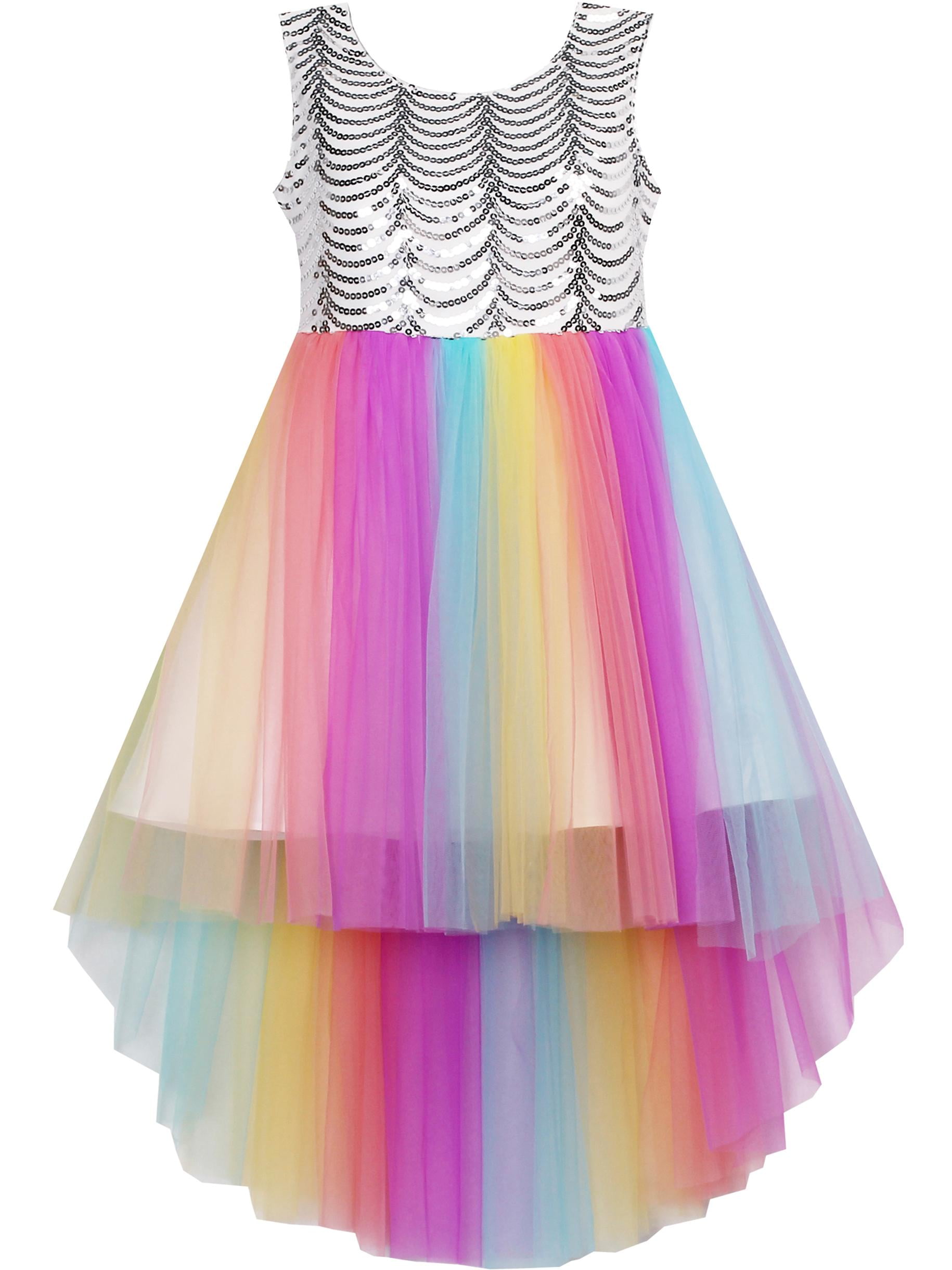 Girls Dress Sequin Mesh Party Wedding Princess Tulle 5 Years - Walmart.com
