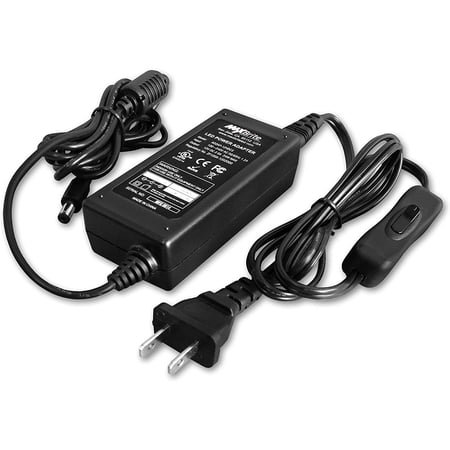 24 Watt, 12V DC Power Adapter in-Line ON/Off Power Switch and Barrel ...