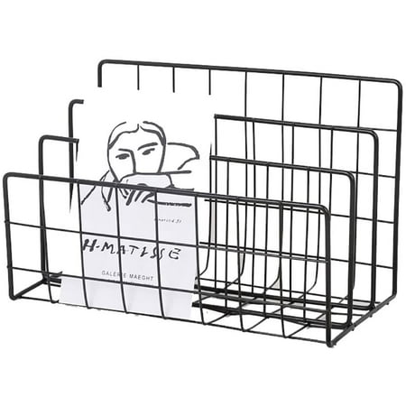 Magazine Rack, Nordic Desktop Simple Wrought Iron Bookshelf Magazine ...