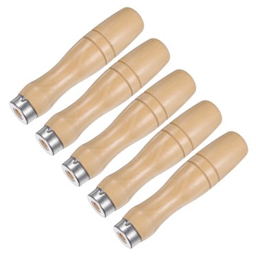 Uxcell 5pcs Wooden File Handle 3.54 Inch Round Hole Ergonomic Handles ...