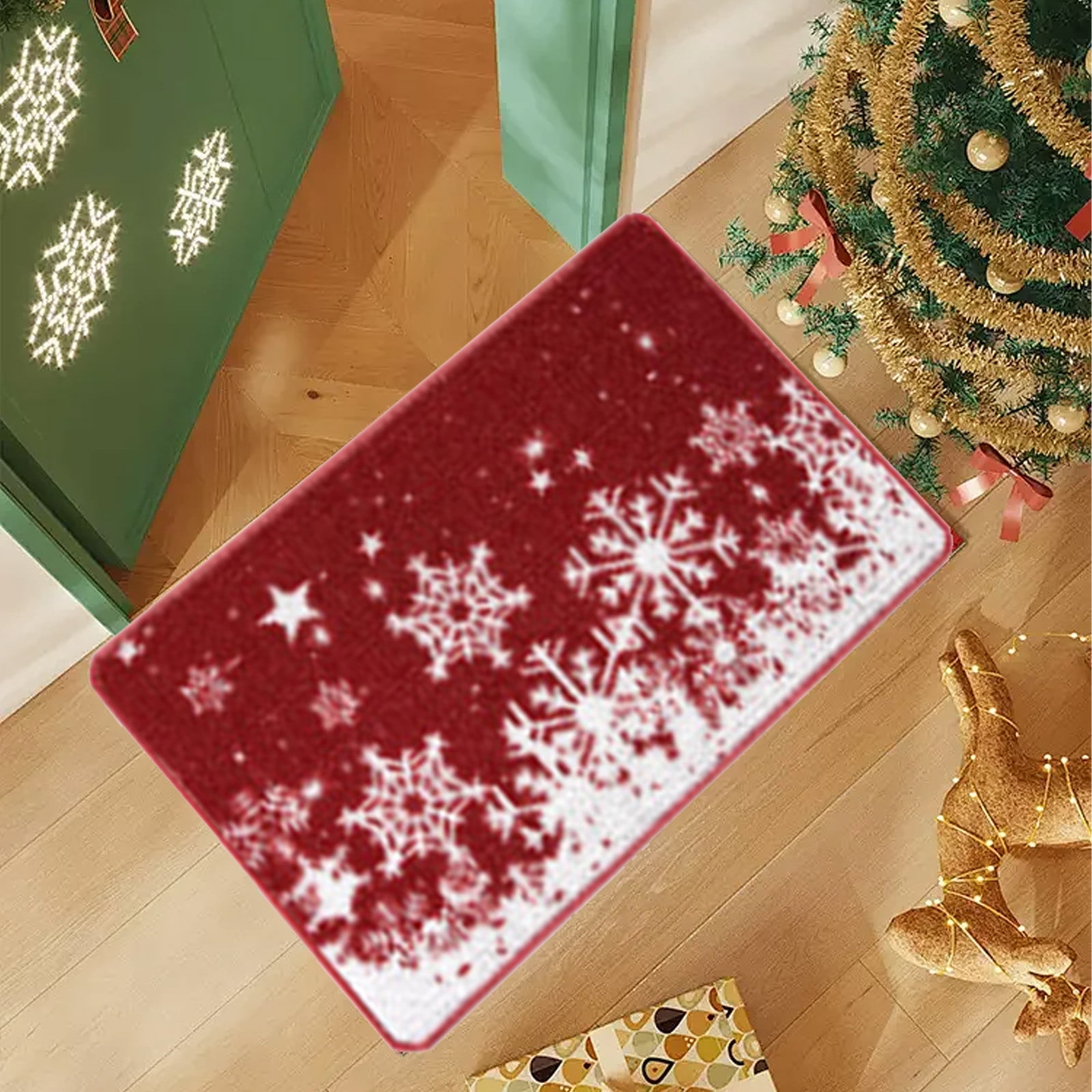 Vaidha Christmas Bath Mat | Festive Holiday Bathroom Rug | Non-Slip ...