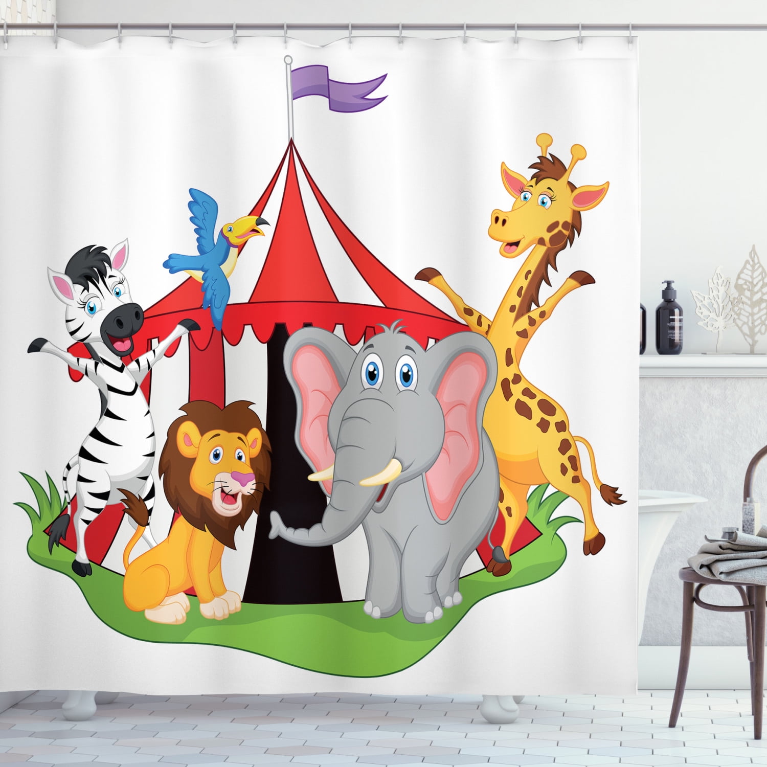 Circus Decor Trained Performer Acrobat Animals In Circus Tent Happy ...