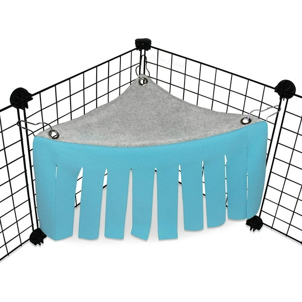 Blue/Gray Corner Fleece Forest Hideout - Cozy hideout for small pets ...