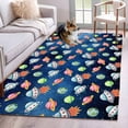 Area Rug 3x5ft, Cartoon Spaceship Dream Planet Washable Rugs for Living ...