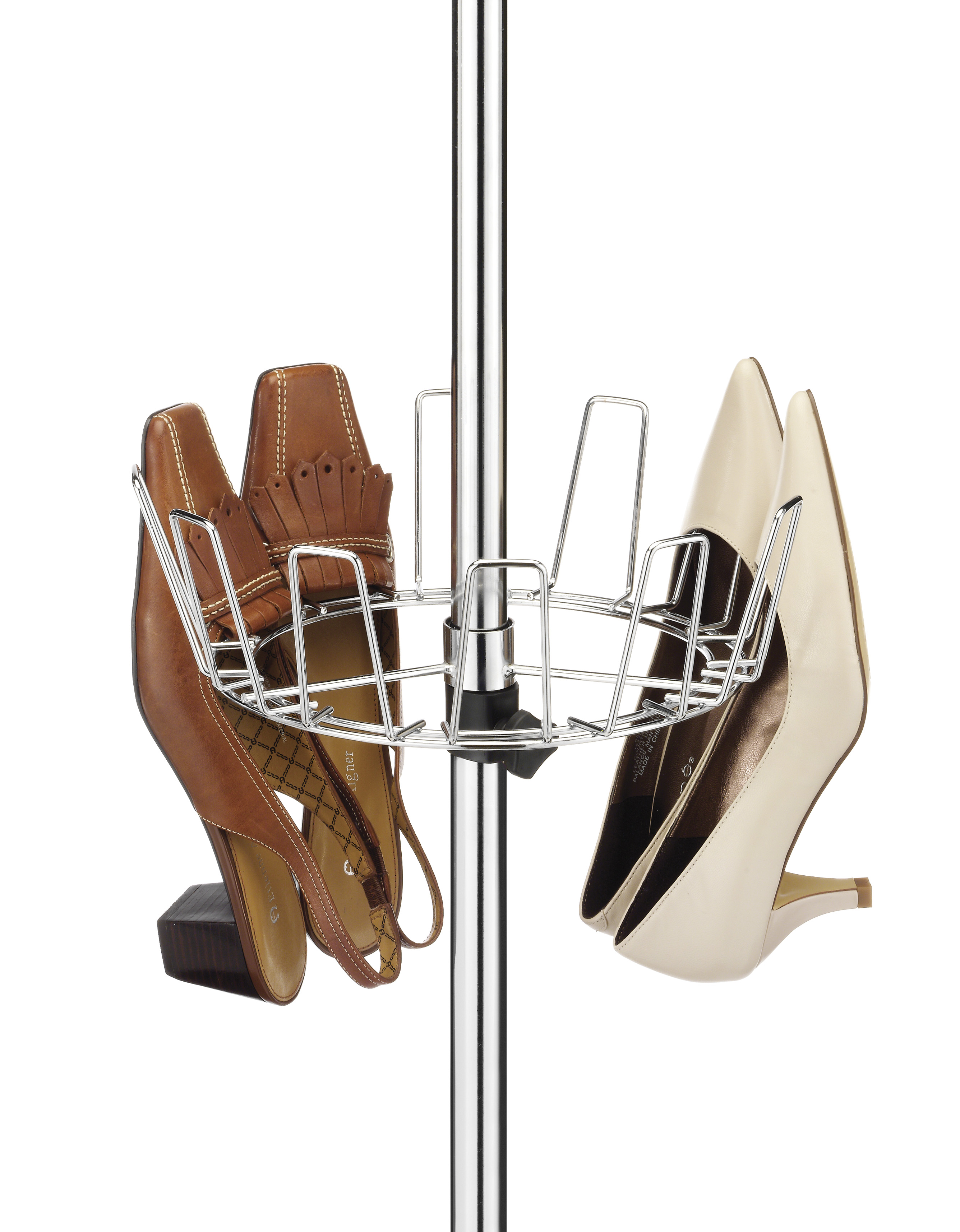 Floor To Ceiling Shoe Spinner Rack | Shelly Lighting
