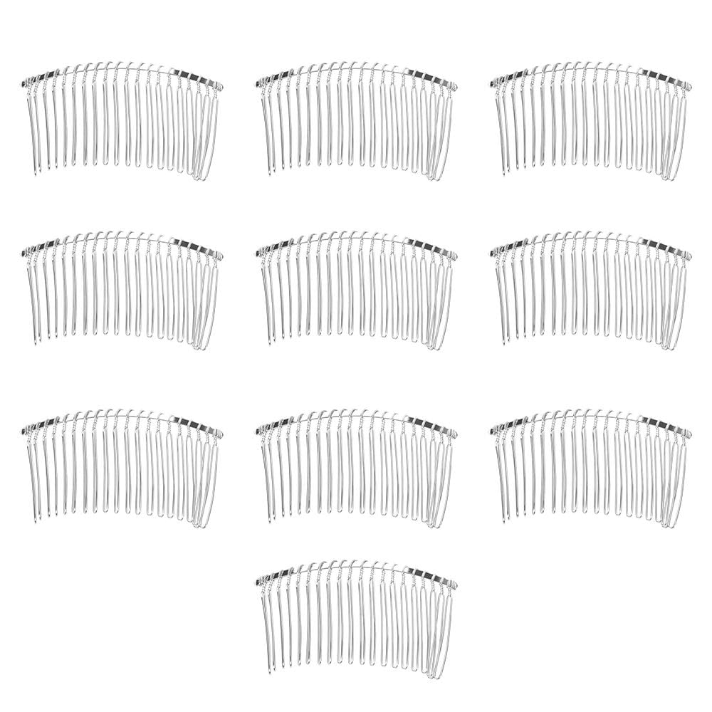 10 pieces 20 Teeth Fancy DIY Metal Wire Hair Clip Combs Metal Wire Hair ...