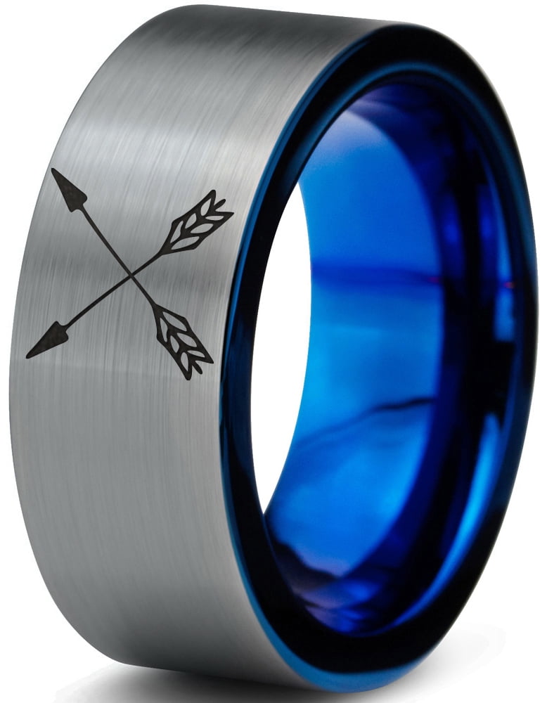 Tungsten Archery Bow Arrows Crossed Band Ring 8mm Men Women Comfort Fit ...