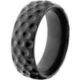 8mm Half-Round Black Zirconium Ring with a Milled Golf Ball Dimple ...