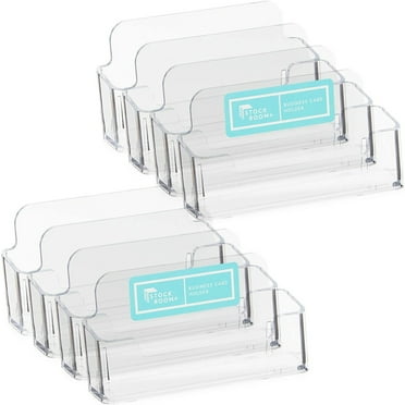 MaxGear Plastic Multi-Storage Business Card Holder, 2-Pack Clear 4 ...
