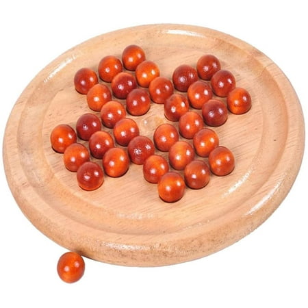 FFIY Wooden Solitaire Board Game Complete Set with 33 Chess Pieces ...