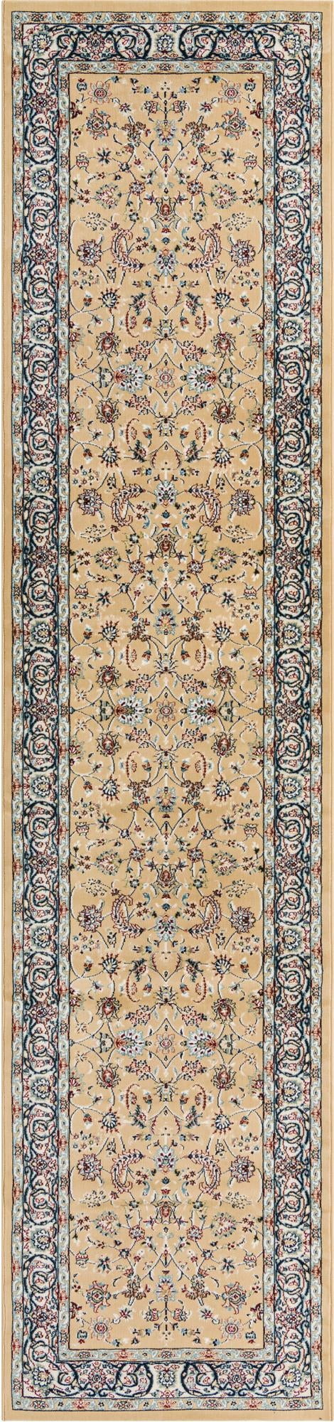 Rugs.com Rabia Collection Rug – 2' 7 x 10' Runner Beige Low Rug Perfect ...