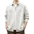 HVOBTTY Summer Men's Long Sleeve Collared ShirtsSolid Color Plain Basic ...