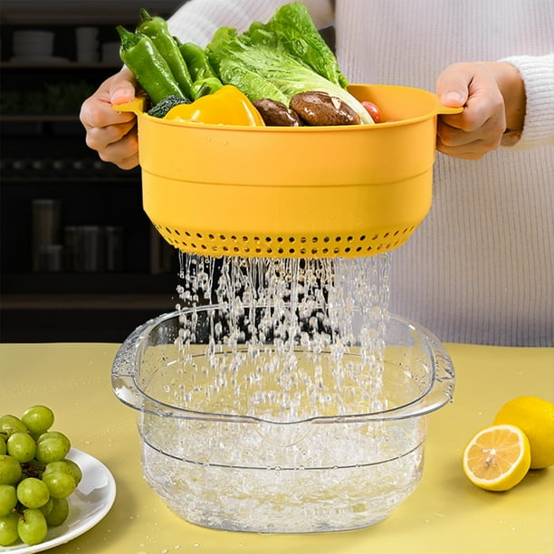 Multi Functional Basket New Fruit Cleaning Bowl With Strainer Container ...