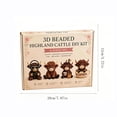 3D Beaded DIY Kit, Highland Cattle Themed 4-Piece Handmade Beading Set ...