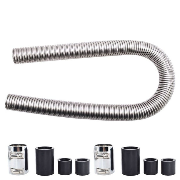 36" Chrome Universal Flexible Stainless Steel Radiator Hose Kit ...