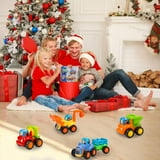 BTEPSGA Push and Go Friction Cars Construction Vehicle Set, 4-pc ...