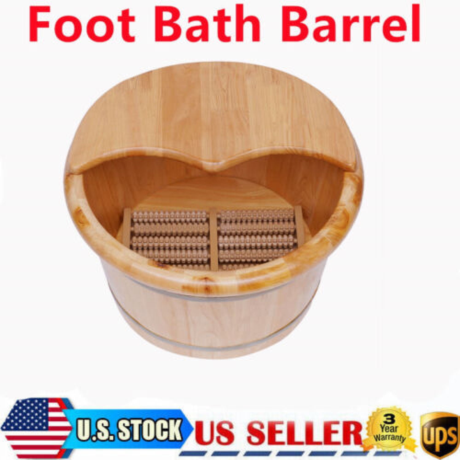 Foot Bath Bucket Foot Basin + Cover Plate Cedar Wood Foot Soaking Sauna ...