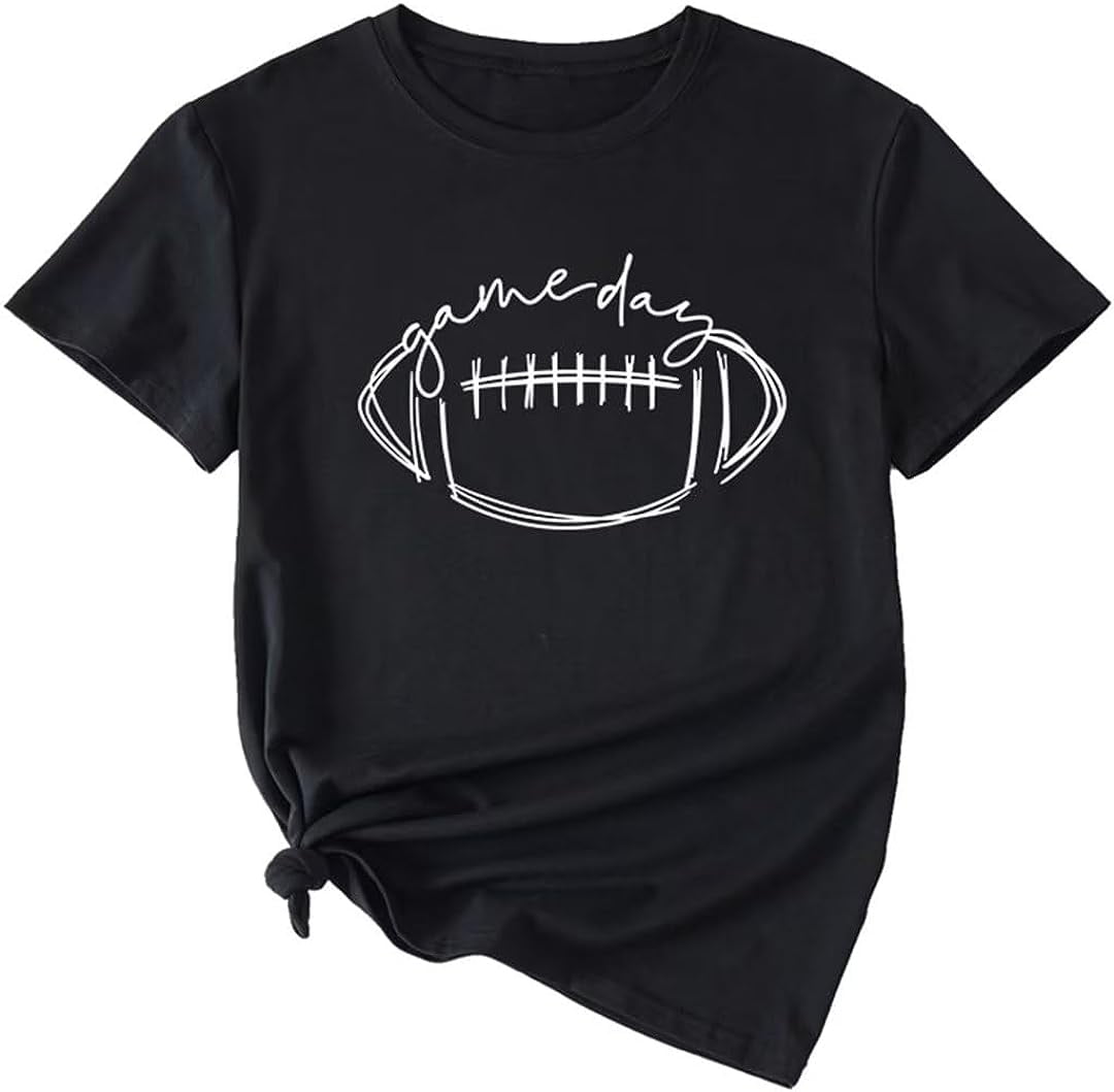 Football Shirt Women Football Season T Shirt Short Sleeve Sunday ...