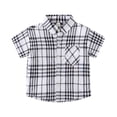 Boys T Shirts Lapel Plaid Print Short Sleeve Button Down Shirt Tops for ...
