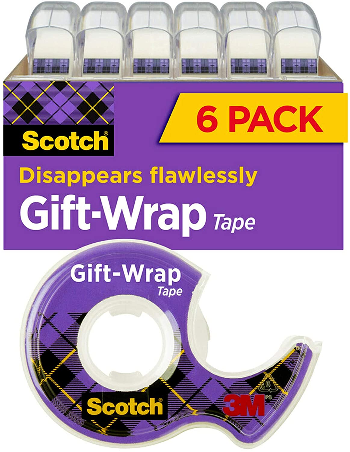 Scotch Gift Wrap Tape, 6 Rolls, The Go-to Tape for The Holidays, 3/4 x ...