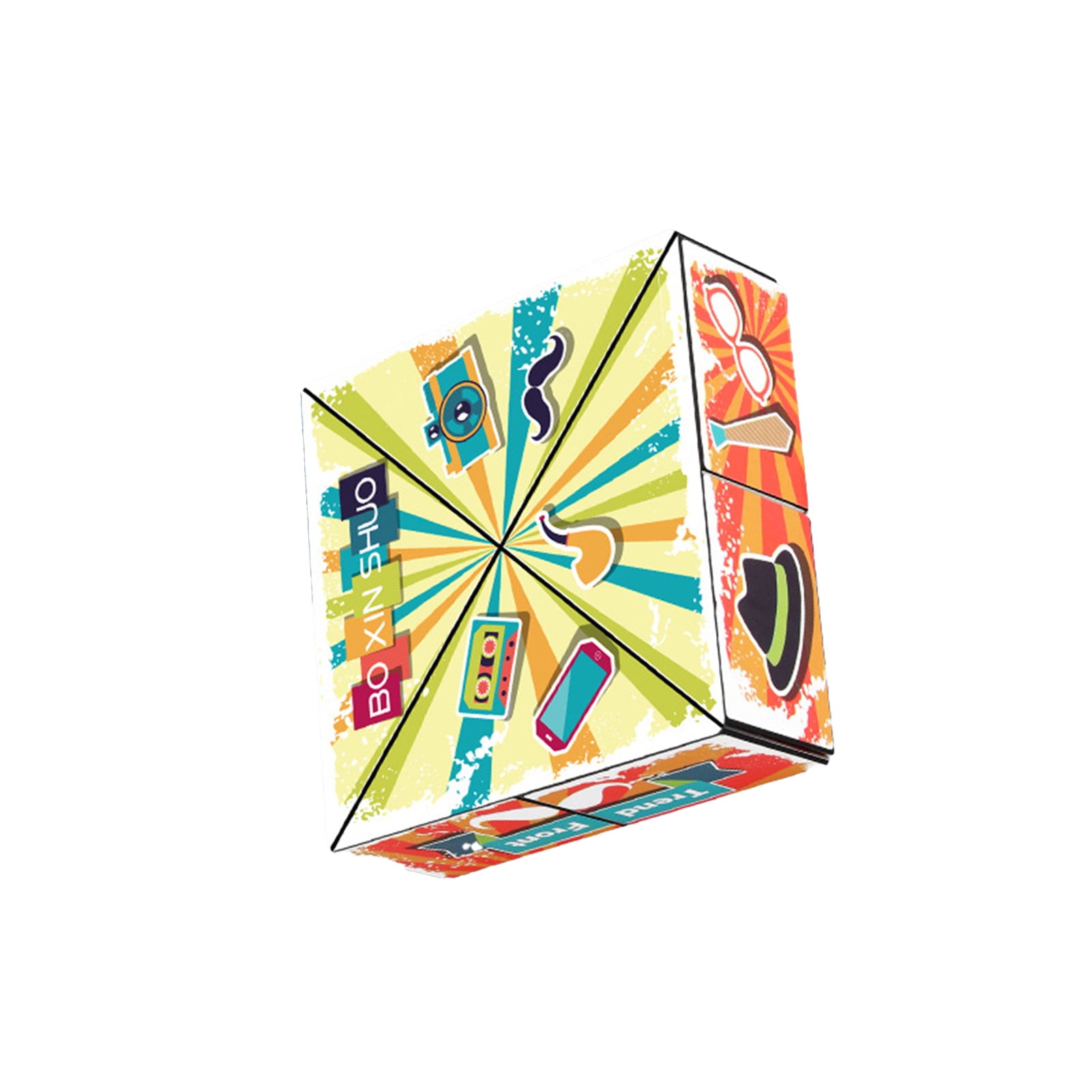 3d Folding Cube Toy With Astronaut Print Multiple Patterns And