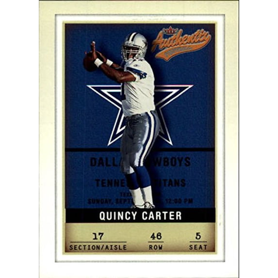 2002 Fleer Authentix #46 Quincy Carter NFL Football Trading Card ...