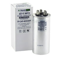 TRADEPRO TP-CAP-40/5/440R - Run Capacitor, 40/5/440 VAC, Round, Dual ...