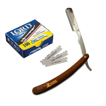 Brown Stainless Steel Professional Barber Straight Edge Razor with 15 ...
