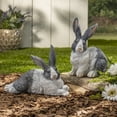 Gerson Set of 2 Resin Rabbit Figurines, white and gray - Walmart.com