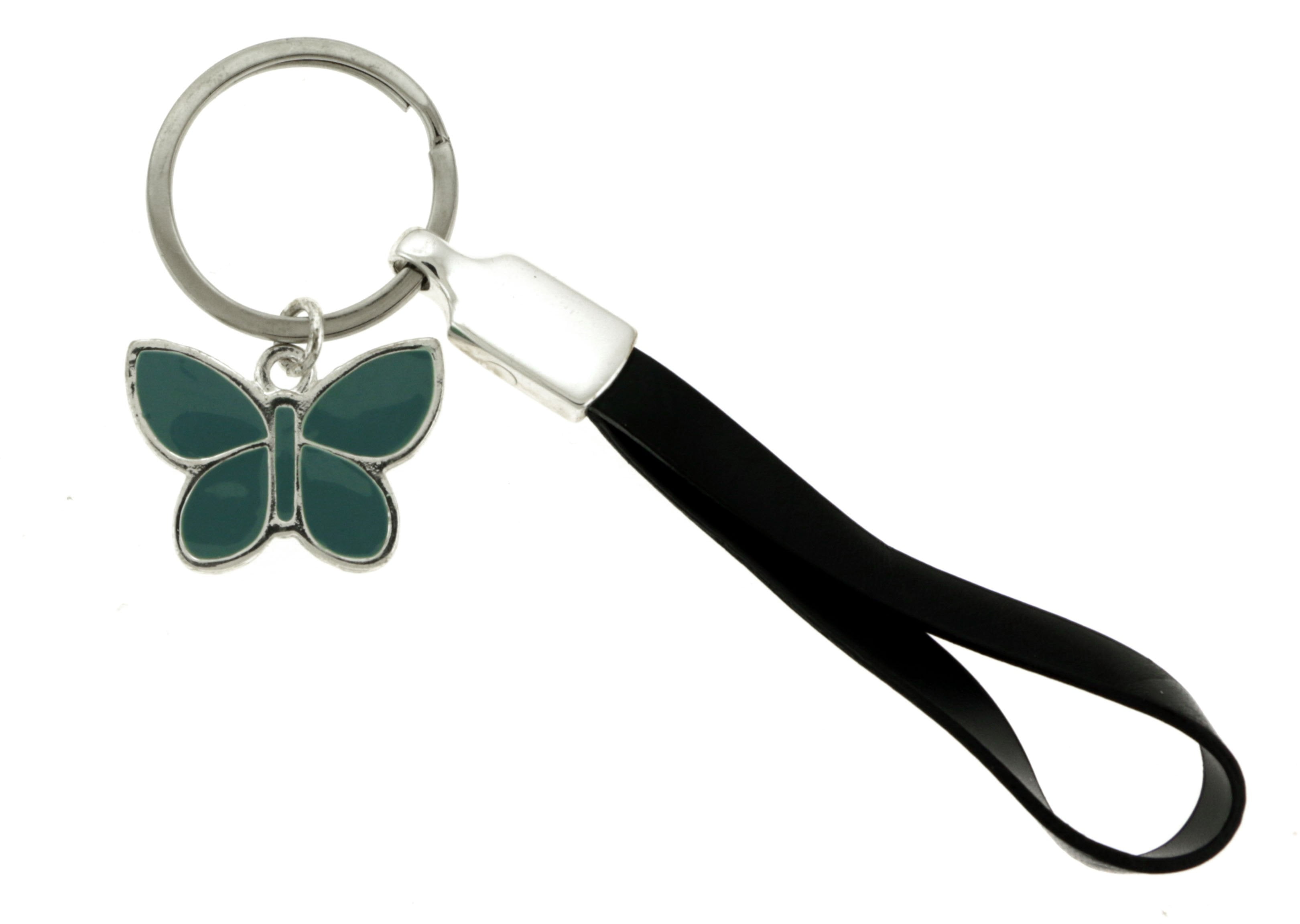 Blue Butterfly Key Chain With Wrist Strap KEKC4294 - Walmart.com