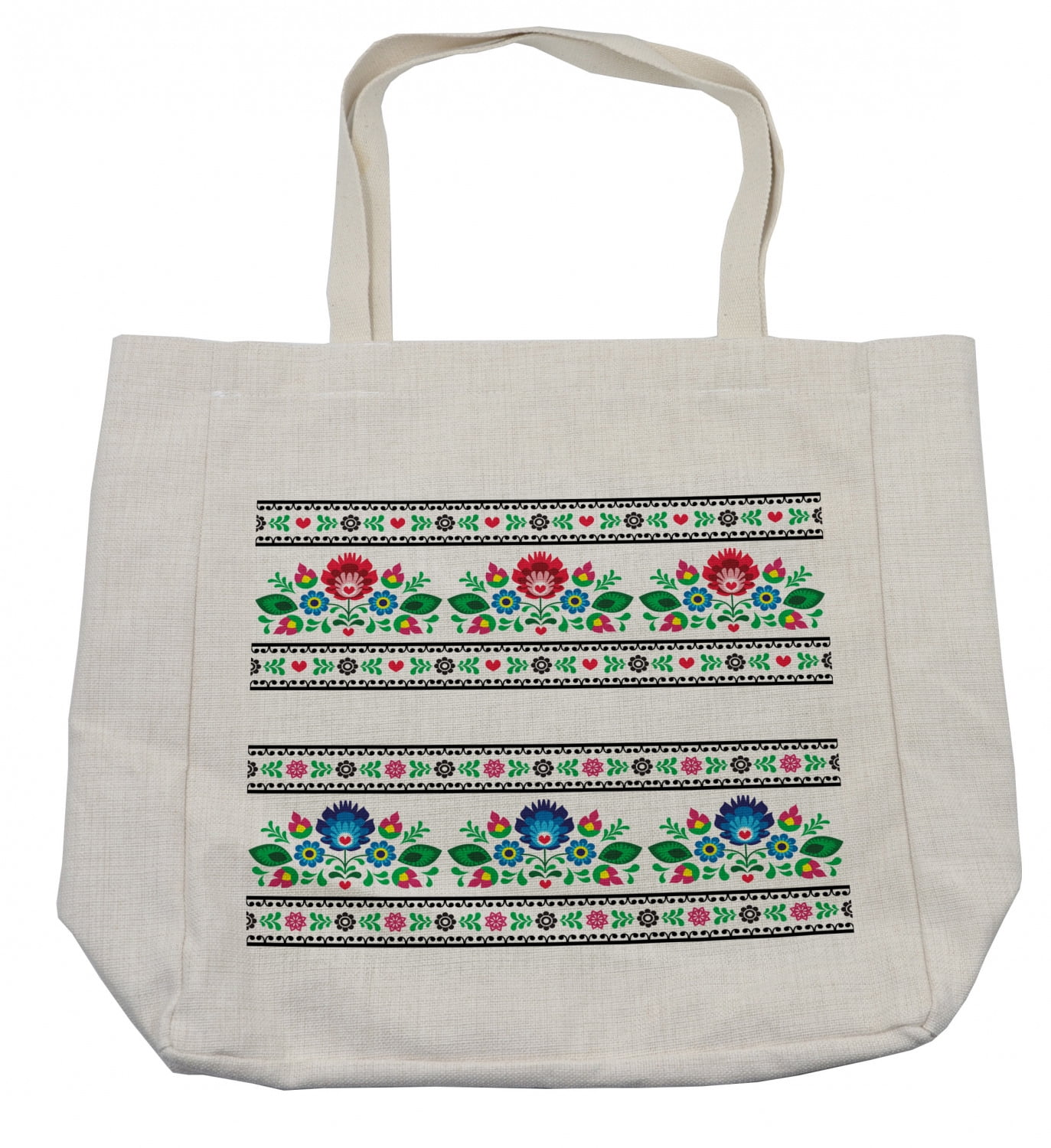 Polish Shopping Bag, Horizontally Arranged Polish Folk Pattern with ...