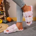 HNMKIU Ladies Slippers Women Style Double Bar Gradient Candy Color Home ...