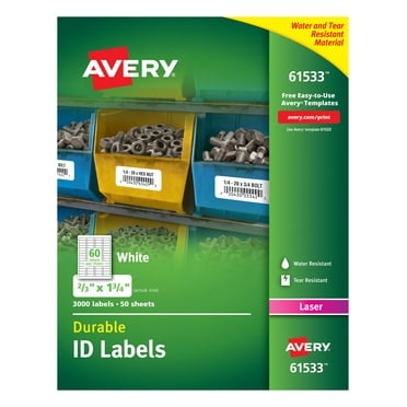 Avery Durable ID Labels, Permanent Adhesive, 5/8" x 3", 1,600 Labels (6577) - Walmart.com