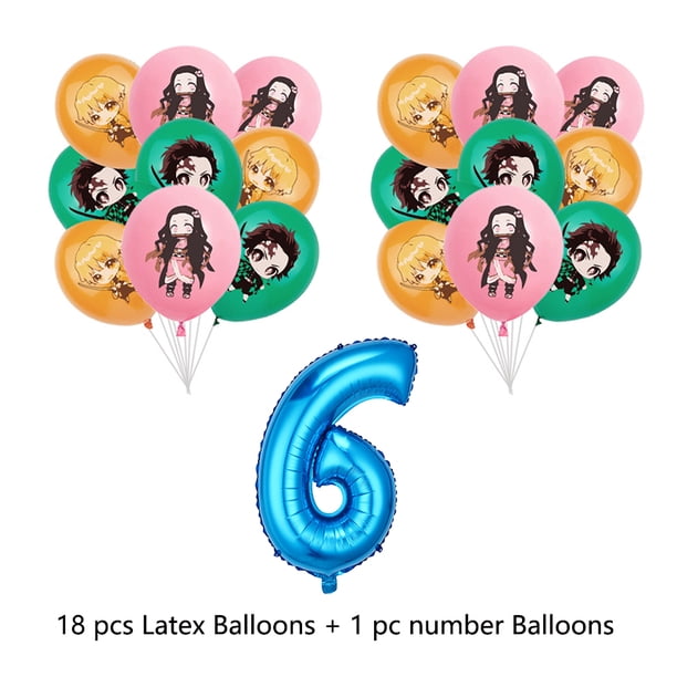 Globos de Demon Slayer, pancarta de feliz cumpleaños, decoración de ...