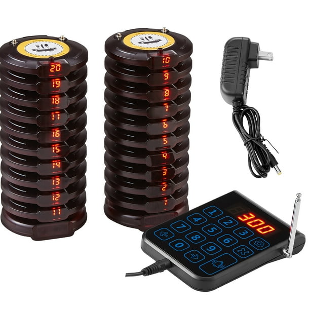 KFFKFF Diner Paging System, 500m Wireless Extended Distance Queue Alert ...