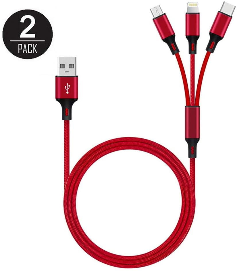 Multi USB Charger Cable 3 in 1 Charging Cable Multiple Devices Phone ...